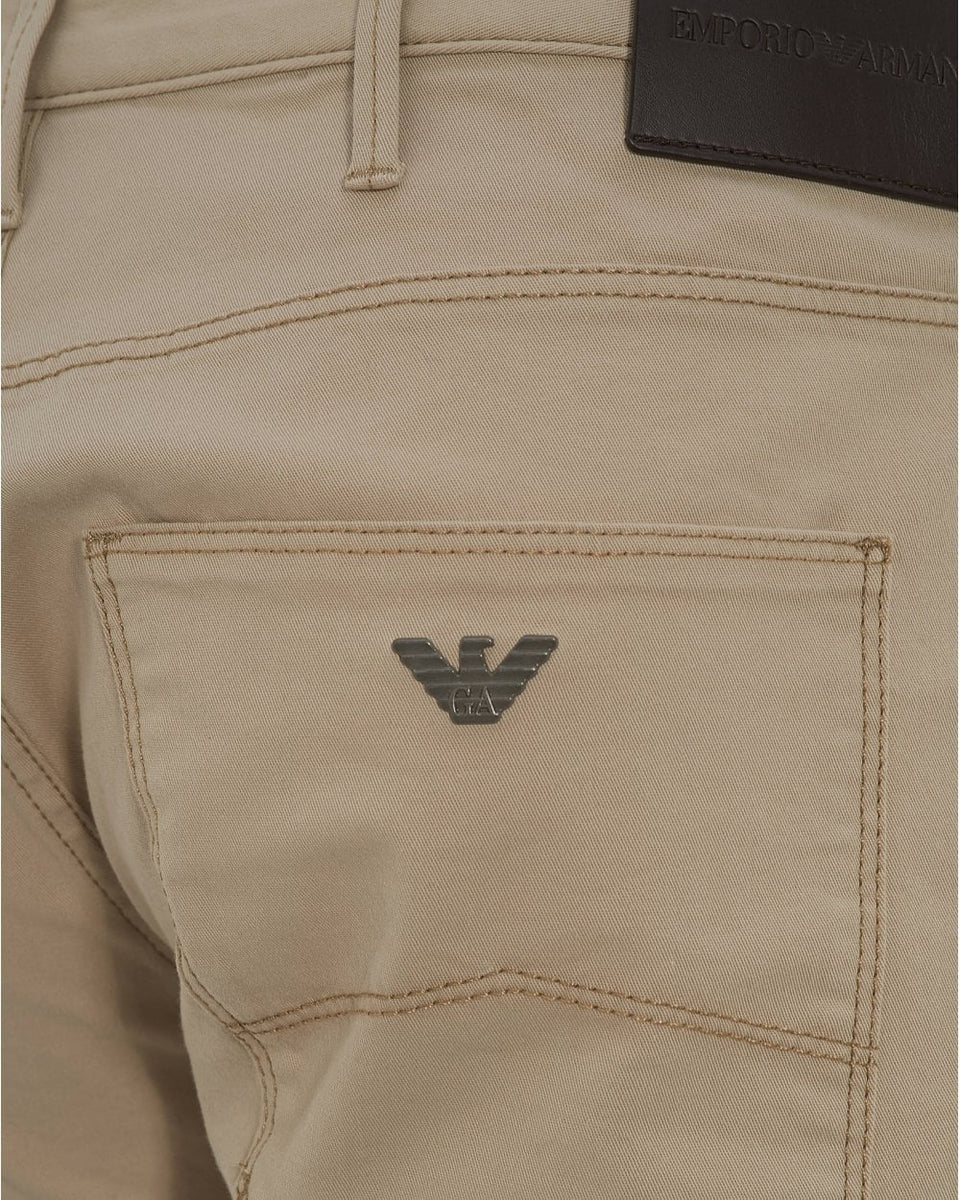 Emporio Armani J06 Gabardine Slim Fit Comfort Trouser: BEIGE – HEMINGCO